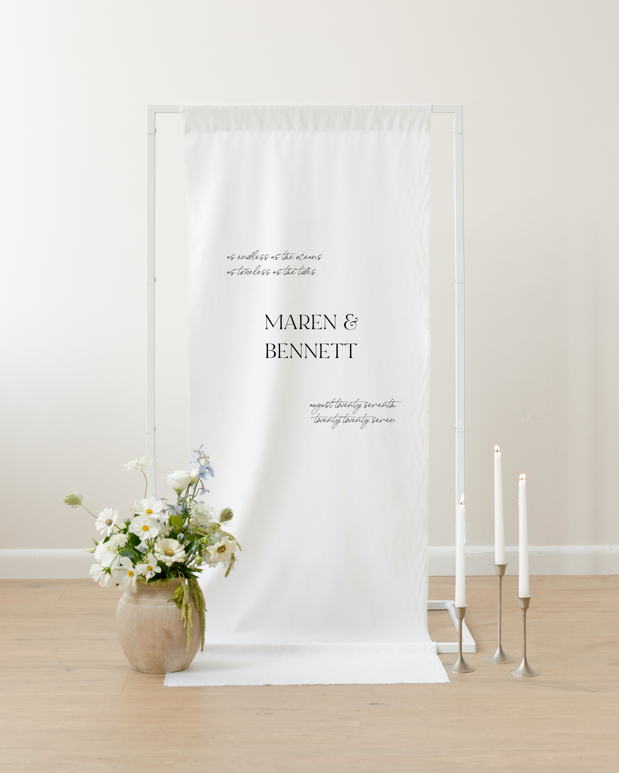Linen Wedding Signs — Custom Fabric Signage | Made & True